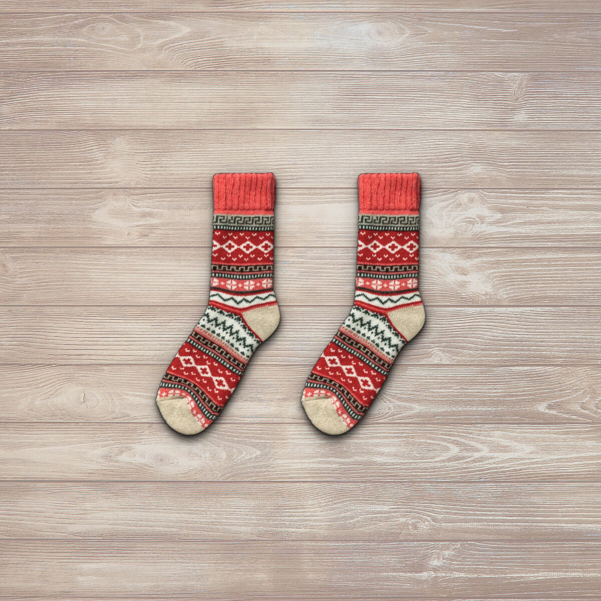 Ida - Red (1 Pair) - Nordic Socks UK